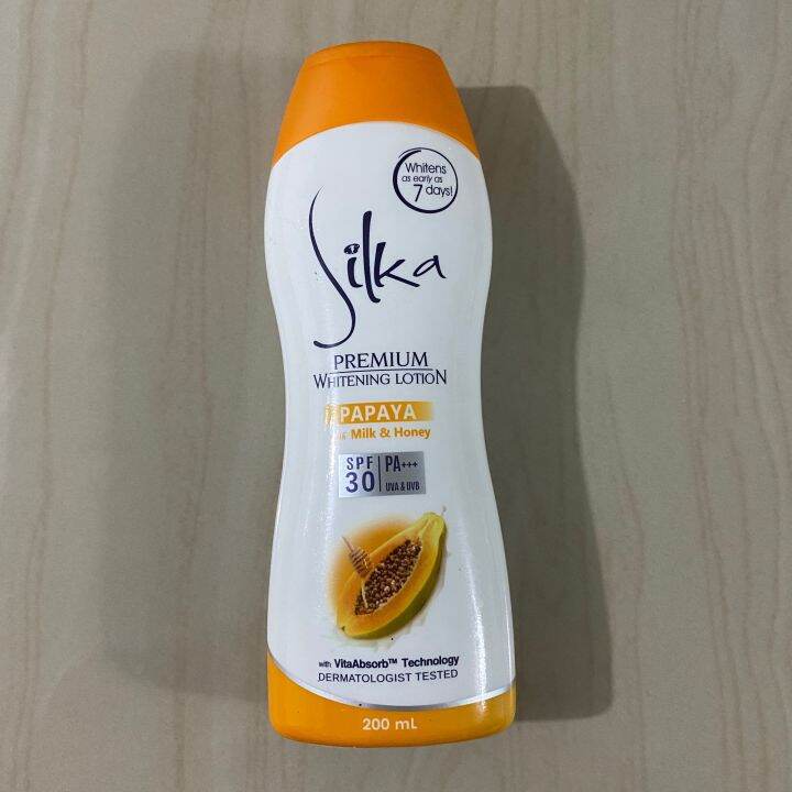 Silka Premium Whitening Lotion Papaya with Milk and Honey SPF30 200ml ...