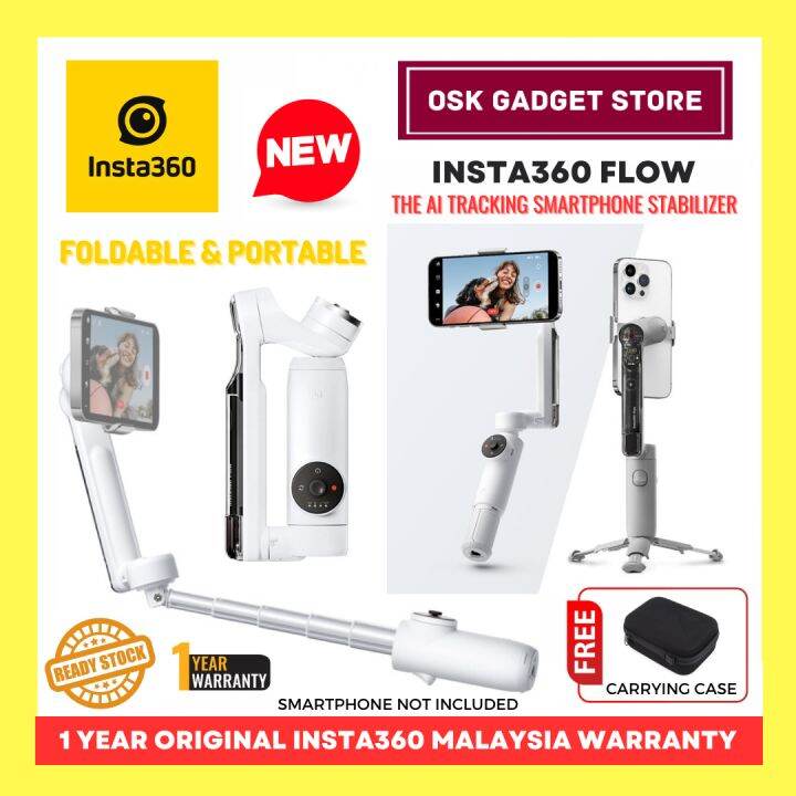 Insta360 Flow 3-Axis Smartphone Gimbal Stabilizer | New Model | 1 Year ...