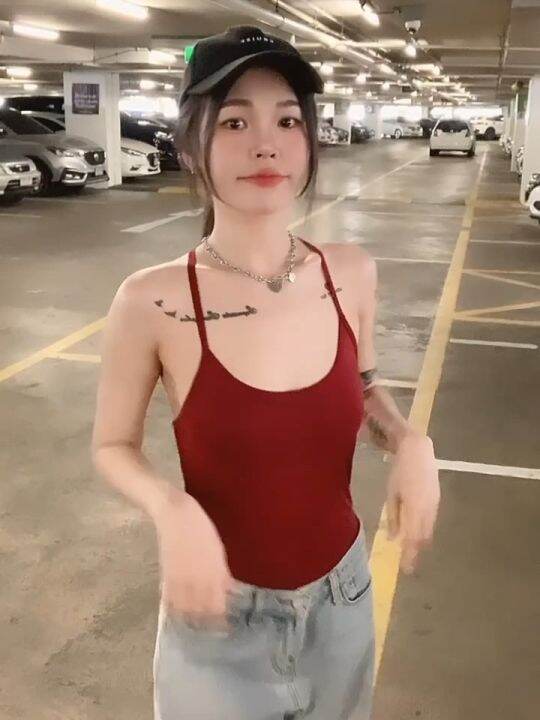 🌈 SpinnyHouse 🌈เสื้อสายเดี่ยวไขว้หลัง ผูกหลังเองได้ค่า ไม่มีฟองน้ำ💌 ผ้าเรย่อน ยืดเยอะมาก เก็บทรง ...