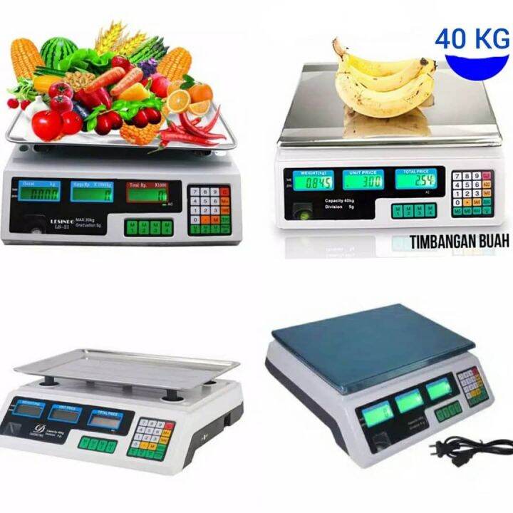TIMBANGAN SAYUR BUAH DIGITAL KAPASITAS 40 KG TIMBANGAN ELEKTRIK DIGITAL ...