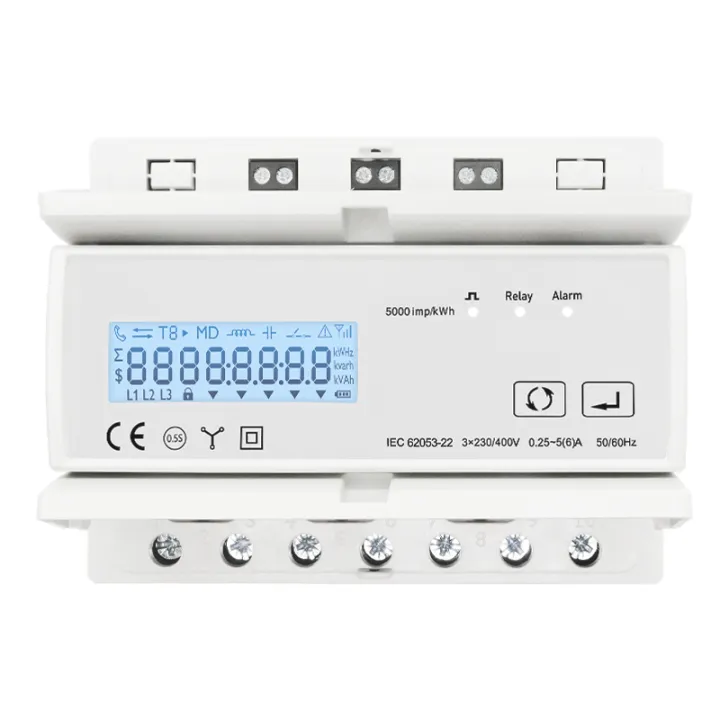 Three Phase Multi Function Energy Meter RS485 kWh Power Voltage Current ...