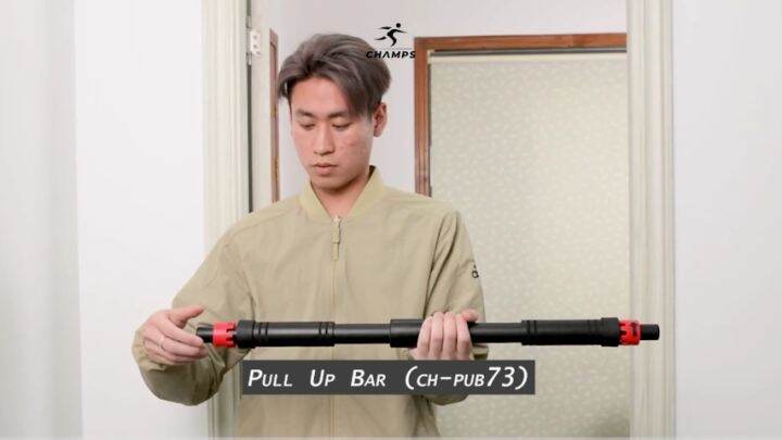 CHAMPS Pull Up Bar Door Chinning Alat Gym Alat Olahraga Workout Pria CH ...