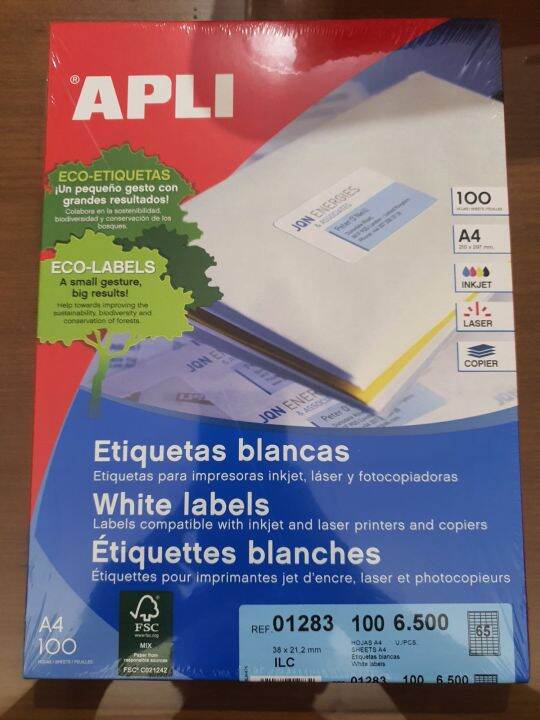 Apli Label Computer Paper RA 01283 Bantex isi 100 lembar / 6500 stiker ...