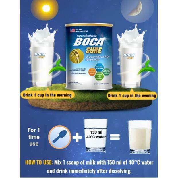 BOCA SURE MILK SUPPLIMENT GLUCOSAMINE FOR JOINT CARTILAGE STRENGTH AND ...