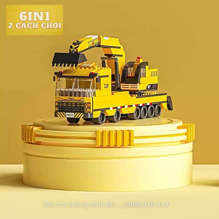 Mô hình lắp ráp xe cần cẩu, lego xe máy xúc, lego xe máy đào - Đồ chơi ...