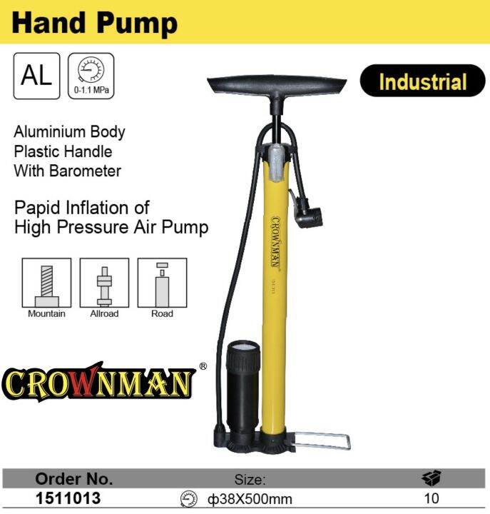 CROWNMAN Industrial Hand Pump With Barometer Professional Air Pump ...