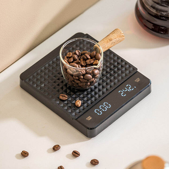 FISHIN COFFEE Timed Coffee Electronic Scale Type-c Rechargeable Hand ...