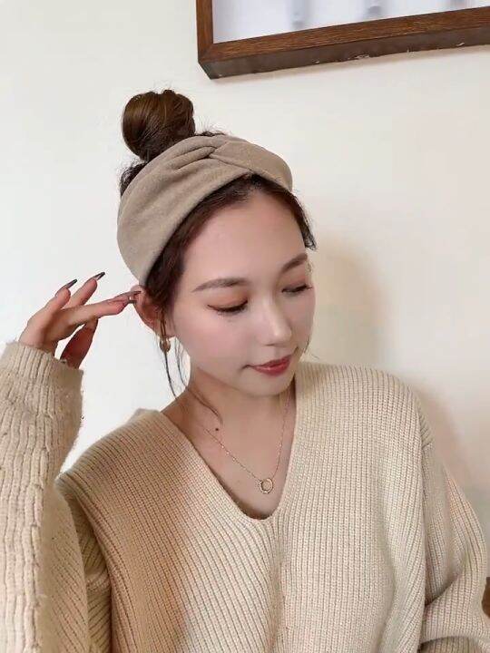 Korean cute hair hoop wide-brimmed hair hoop simple daily wear sports ...