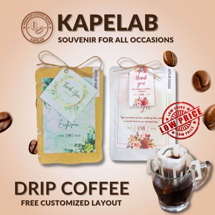 Souvenir Giveaways Customized Drip Coffee Token for Wedding Birthday ...