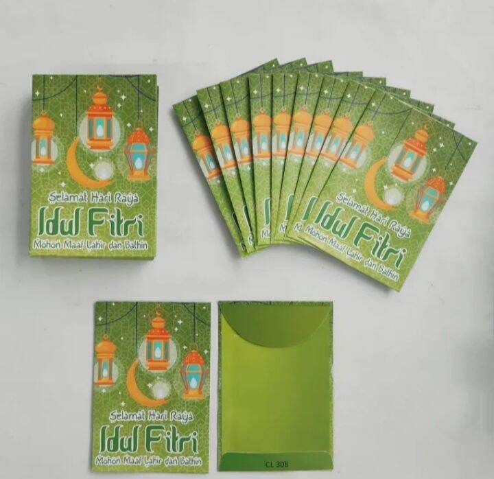 Amplop lebaran idulfitri ukuran kecil 7x10cm, uang dilipat satu motif ...