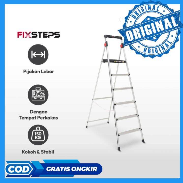 Krisbow Fixsteps Tangga Lipat Aluminium American Type 7 Step | Lazada ...
