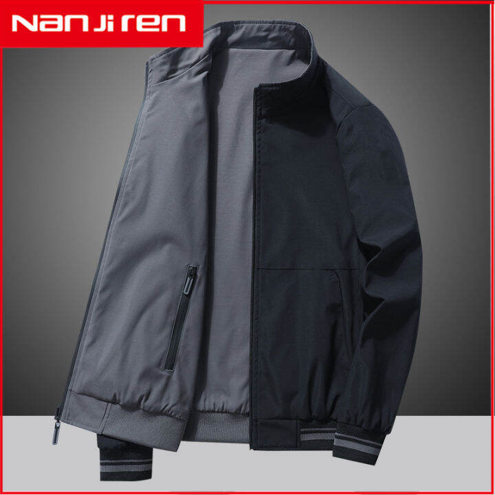 Nanjiren Double-sided jacket men's spring and autumn casual loose pilot ...