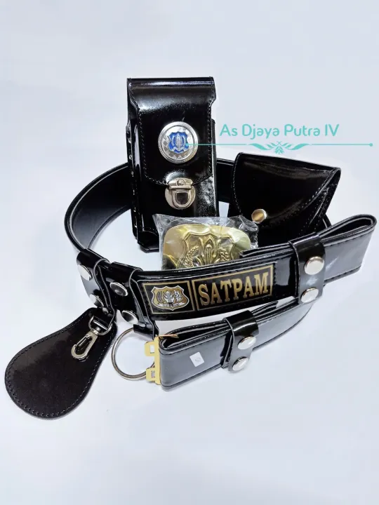 kopel satpam pdl pdh kulit sintetis hitam lengkap (Sarung hp double ...