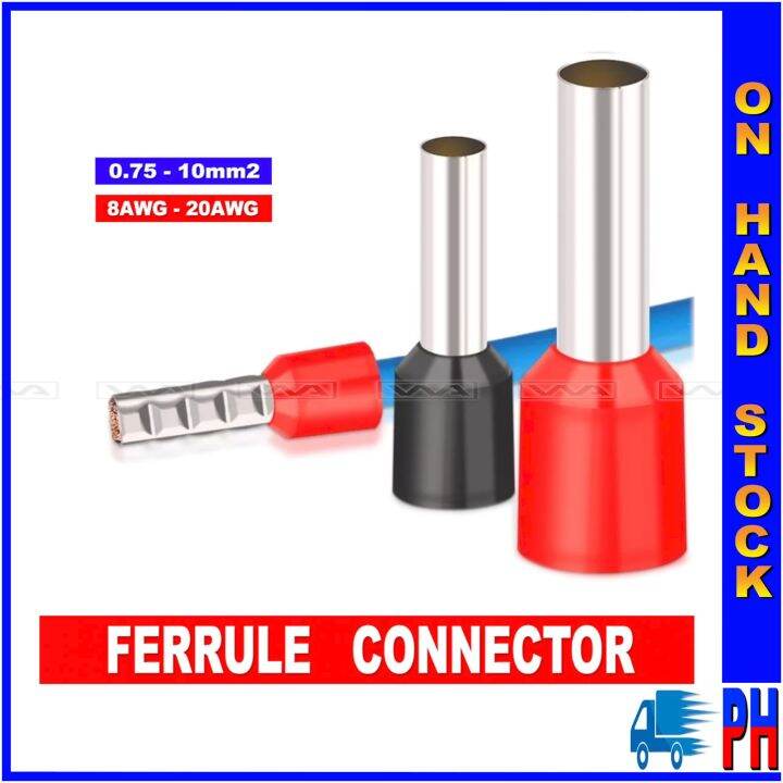 1 pair Red and Black Wire Ferrule Terminal Connector Cable Terminals ...