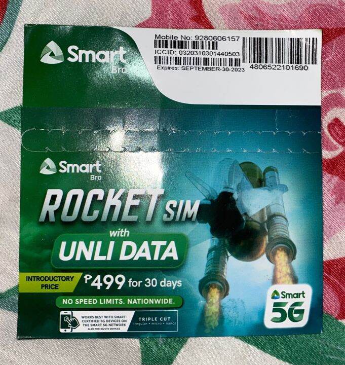 smart rocket sim with 30 days unlimited internet OLD VARIANT | Lazada PH