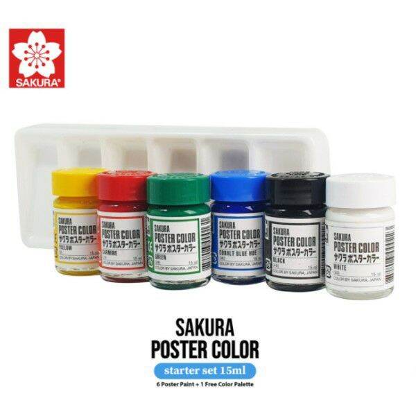 SAKURA POSTER COLOR STARTER PACK CAT AIR DALAM BOTOL KACA | Lazada ...