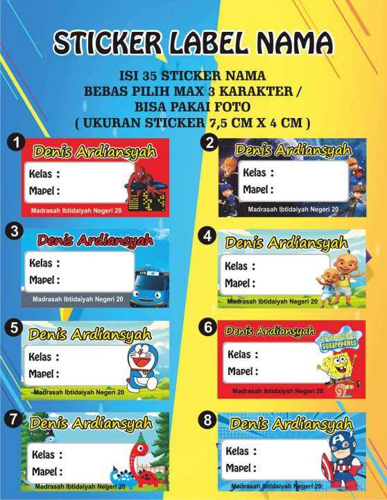 sticker label buku tulis anak TK anak SD | Lazada Indonesia