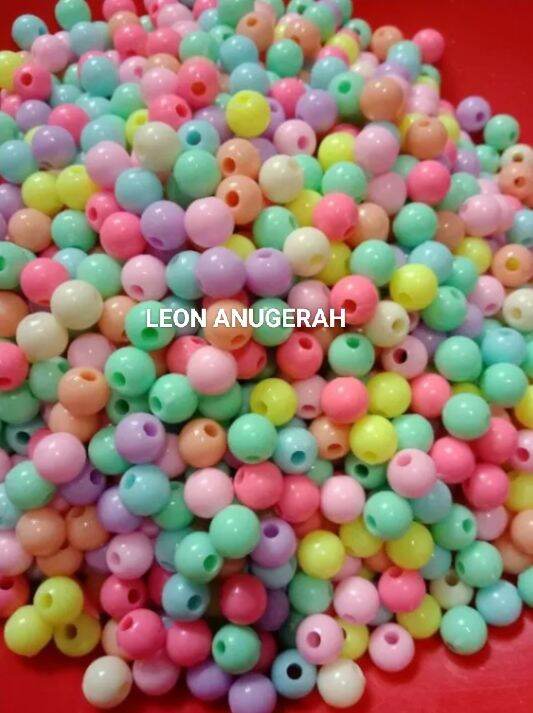 MANIK-MANIK//MOTE SUSU WARNA PASTEL//WARNA MIX//UKURAN 8MM | Lazada ...