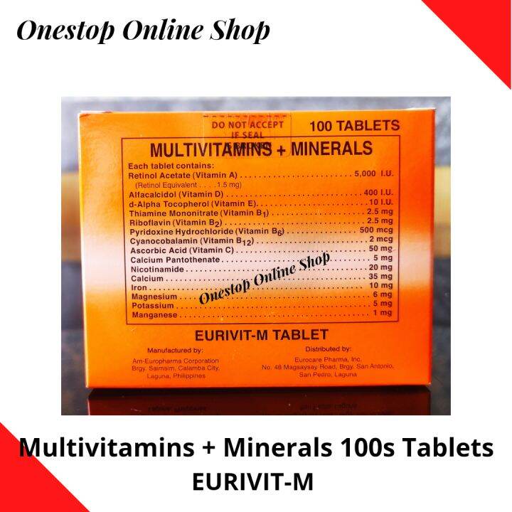 EURIVIT M 100s Tablets Multivitamins + Minerals | Lazada PH