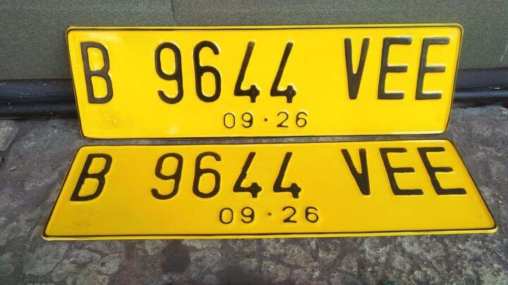 PLAT NOMOR WARNA KUNING untuk mobil/angkot/bus dll standar ada logo ...