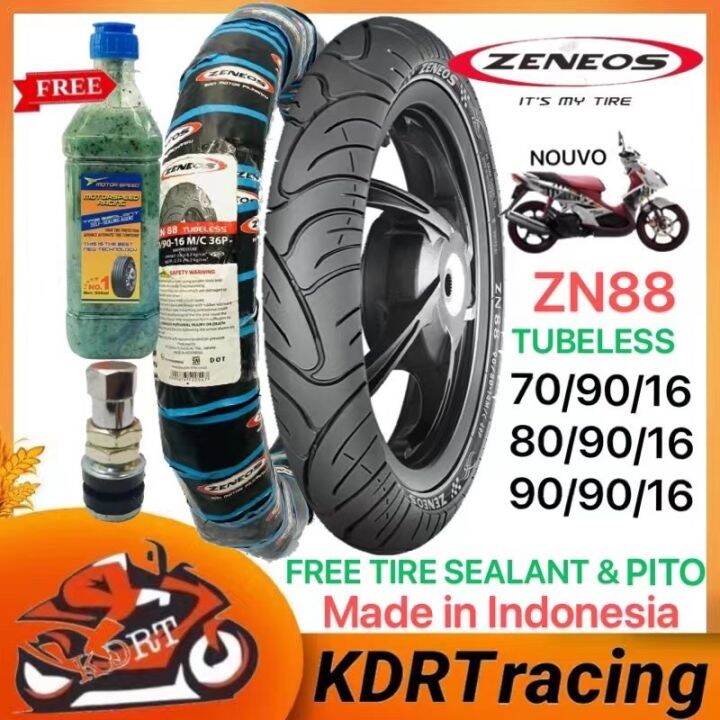 ZENEOS ZN88 FOR NONVO MOTORCYCLE GULONG TUBELESS 70/90/16 80/90/16 90 ...