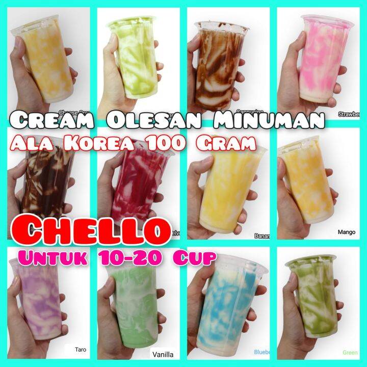 Chello Topping Cream 100gram untuk olesan Minuman ala korea / kekinian ...
