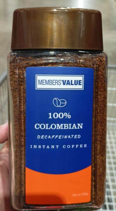 Member's Value 100% Colombian Decaffeinated Instant Coffee 200g | Lazada PH