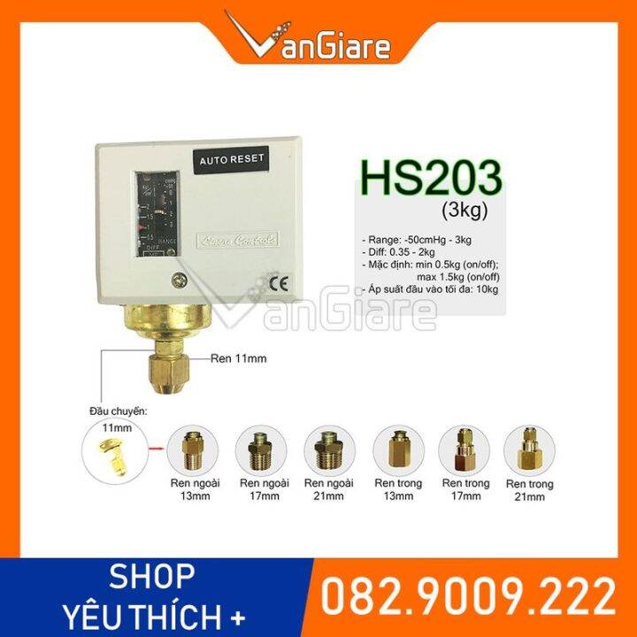 Công tắc áp suất Hàn Quốc HS203 HS206 HS210 HS220 HS230, Rơ le áp suất ...