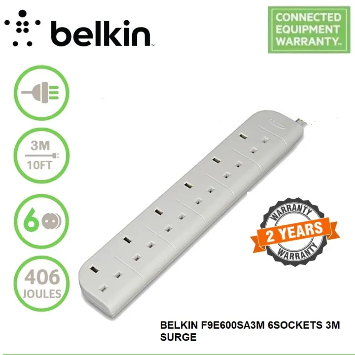 Belkin 6 Sockets Surge Protector Extension With 3 Meter - F9E600sa3M ...