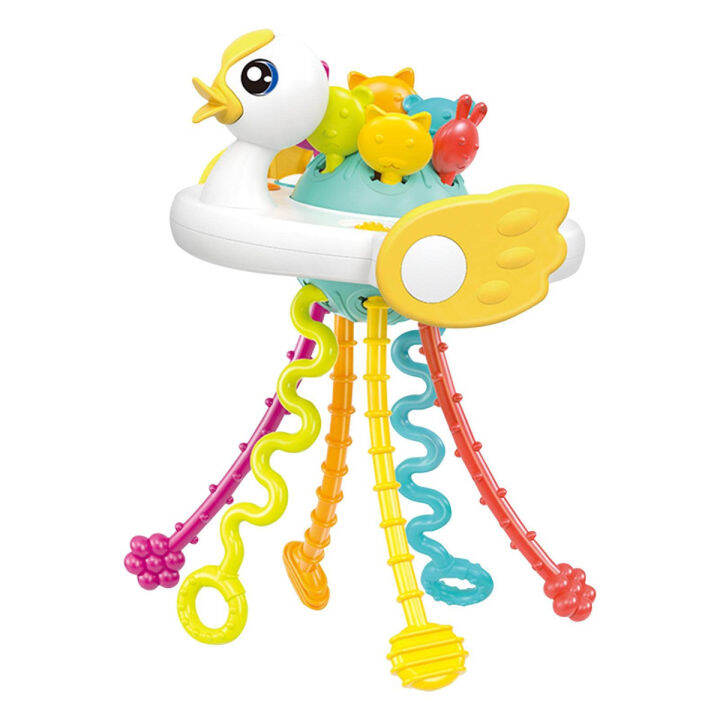 Baby Sensory Toys,Cute Duck Pull Rope Toys Color Sorting Memory ...