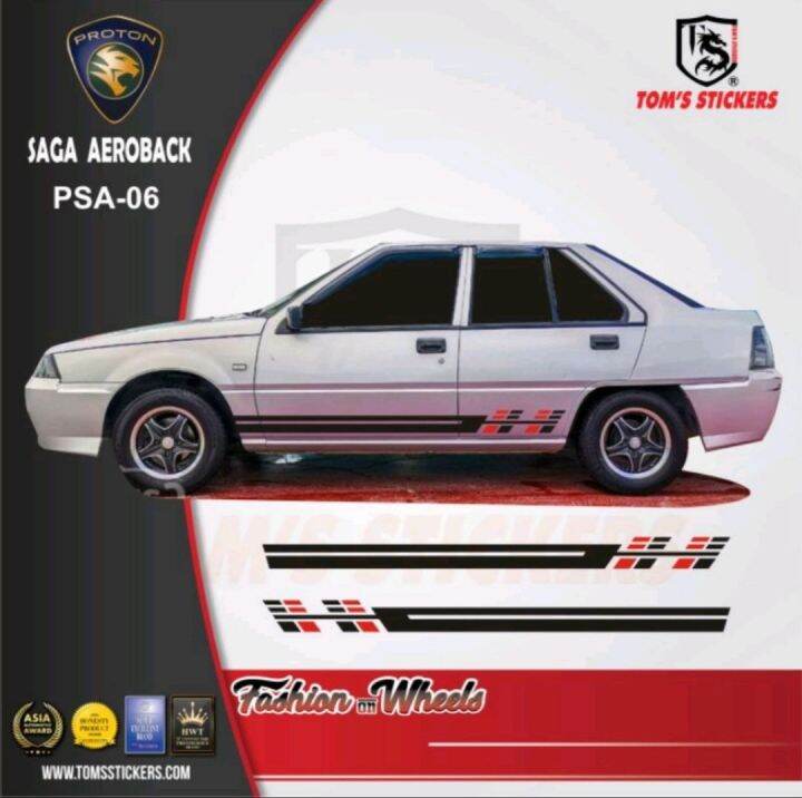 👍👍 PROTON SAGA AEROBACK CAR BODY STICKER SET PSA - 06 | Lazada