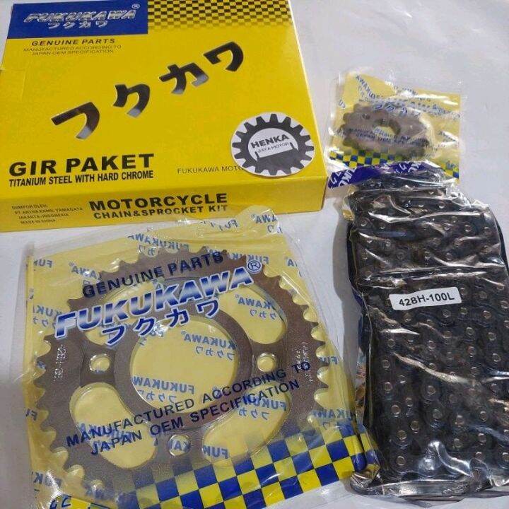 GEAR PAKET GL 100 428H-100L 38T-15T MERK FUKUKAWA HIGH QUALITY | Lazada ...