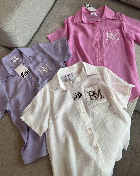 RM T-SHIRT ปัก RM เนื้อผ้าSpun fabric เบาสบาย เนื้อนิ่มใส่ในอากาศ ร้อนๆ ...