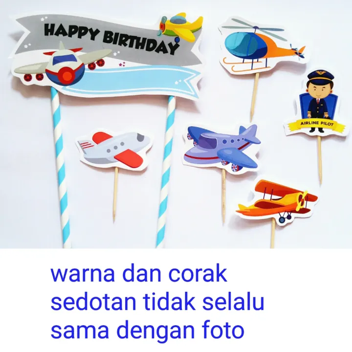 satu set topper toper hiasan tusukan kue cake nasi tumpeng ulang tahun ...
