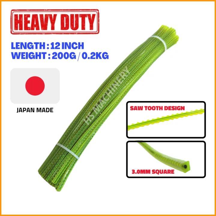 Heavy Duty 3.0MM Square Cutter Trimmer Line Nylon Brush Cutter Grass Cutter Sawtooth Design Tali ...