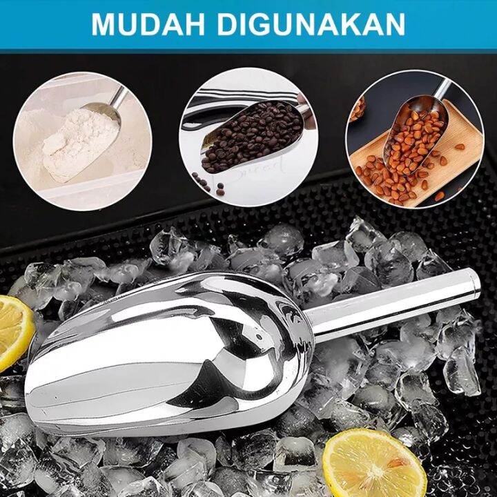 Scoop Ice Skop Es Batu Tepung Gula Stainless Steel | Lazada Indonesia