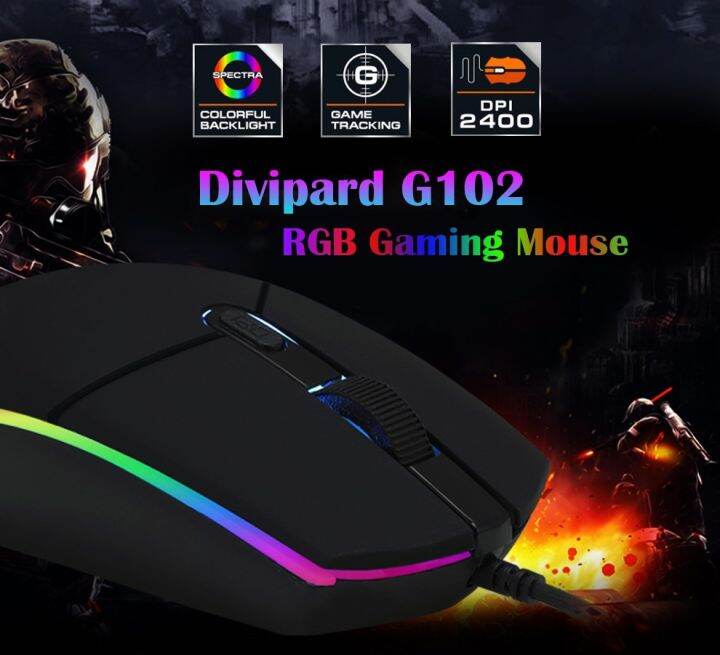 [Ready Stock] Divipard G102 RGB Gaming Mouse | Lazada