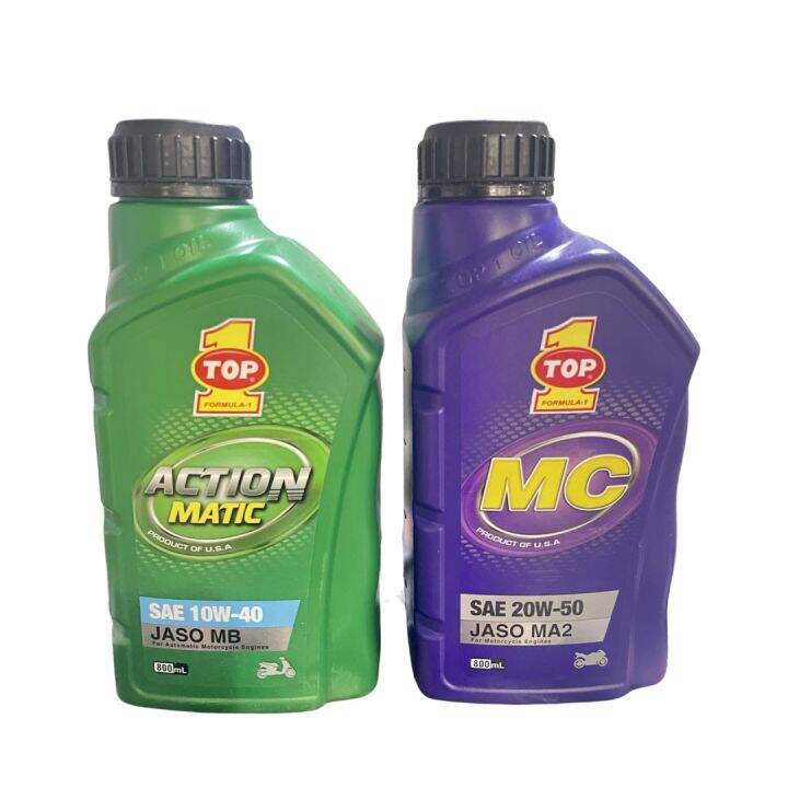 Top 1 Action Matic (10w40) & Synthetic (20w50) 800ml | Lazada PH