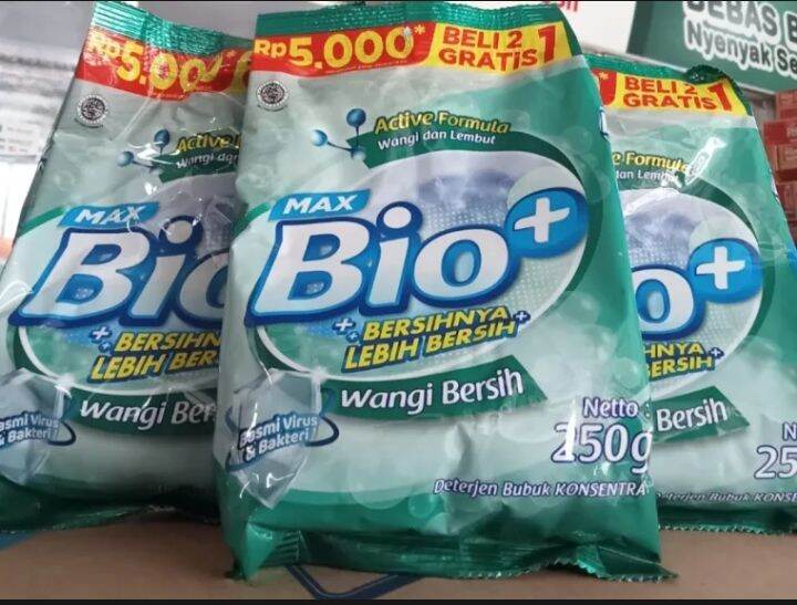 ( ECER ) BIO+ Detergent Powder Wangi Bersih 250 gr Beli 2 Gratis 1 ...