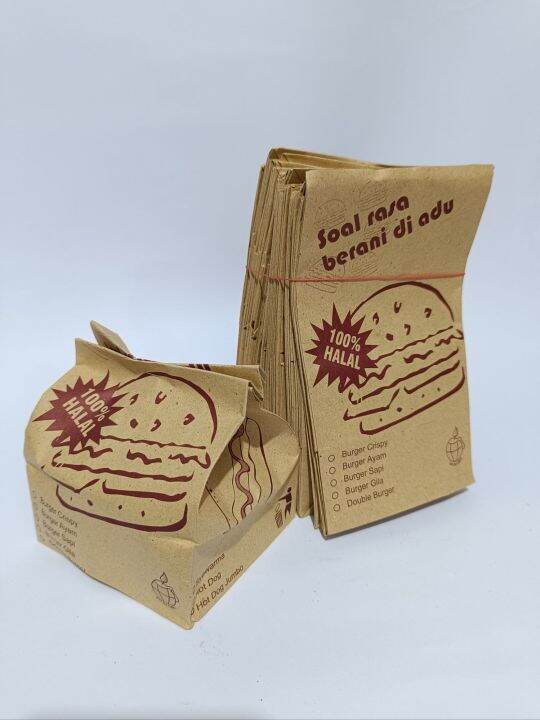 Kantong burger isi 50/pack burger/kemasan burger/bungkus burger ...