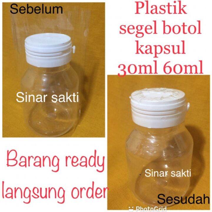 PLASTIK SEGEL Botol Kapsul 30ml 60ml ( isi 50 ) | Lazada Indonesia