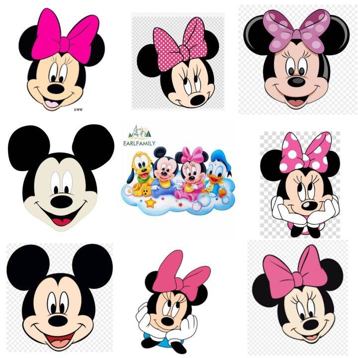 mickey and Minnie mouse face water proof sticker glossy | Lazada PH