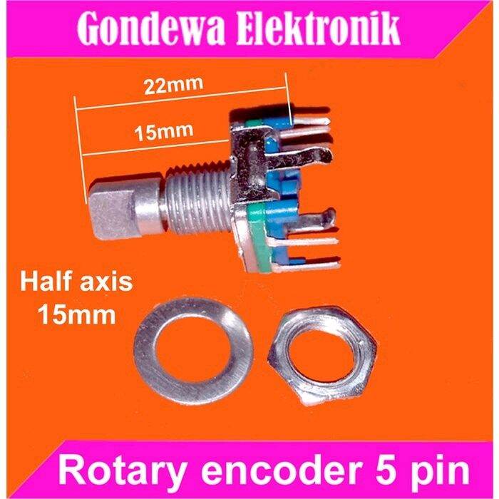 Rotary encoder half axis 5 pin 15mm potensio digital EC11 | Lazada ...