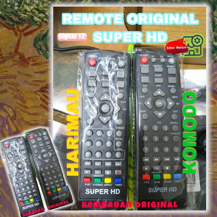 Remote ORIGINAL STB Super HD 168 GOL T2 Komodo Harimau Kijang Remot ...