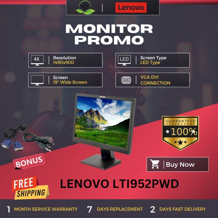 LENOVO LT1952 GRADE A "19" WIDE LED MONITOR | Lazada PH