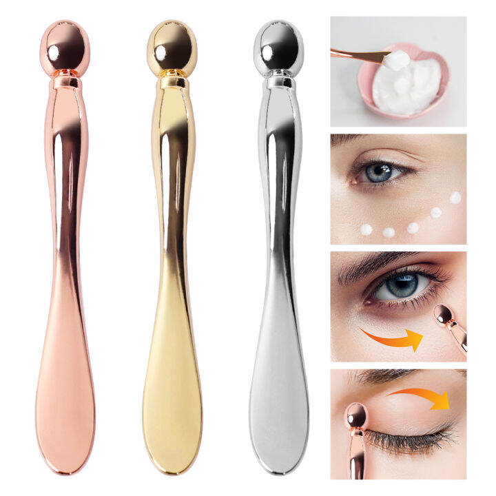 Metal Face Massage Stick Anti Wrinkle Eye Cream Applicator Mask Mixing ...