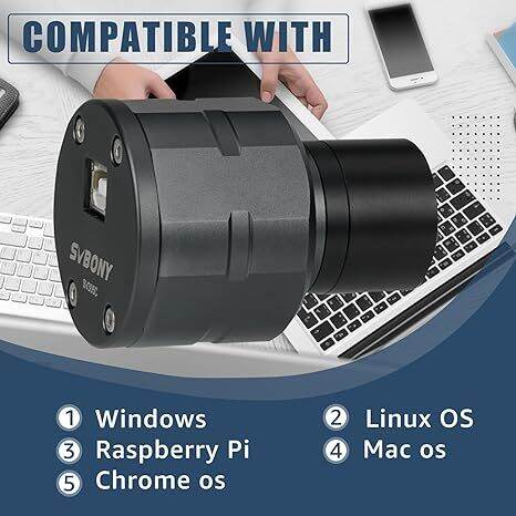 SVBONY SV305C Telescope Camera 1.25" IMX662 Color CMOS Camera USB 3.0 with Removable UV IR CUT ...
