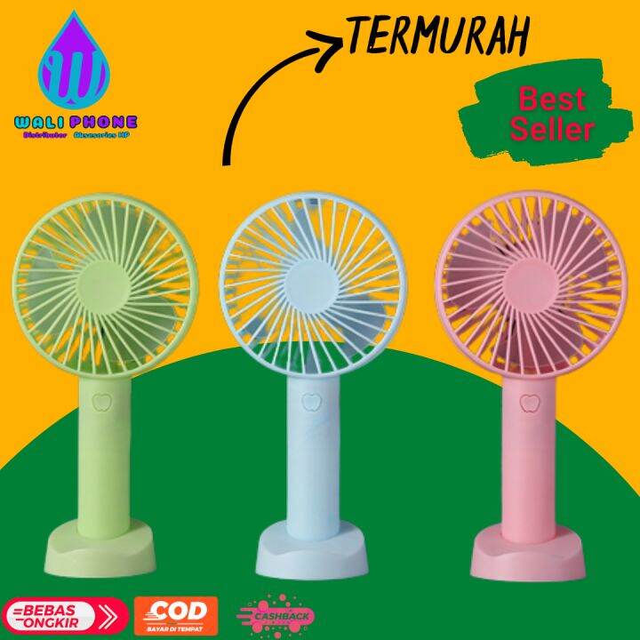 kipas angin mini portable genggam tangan bisa berdiri mudah dibawa ...