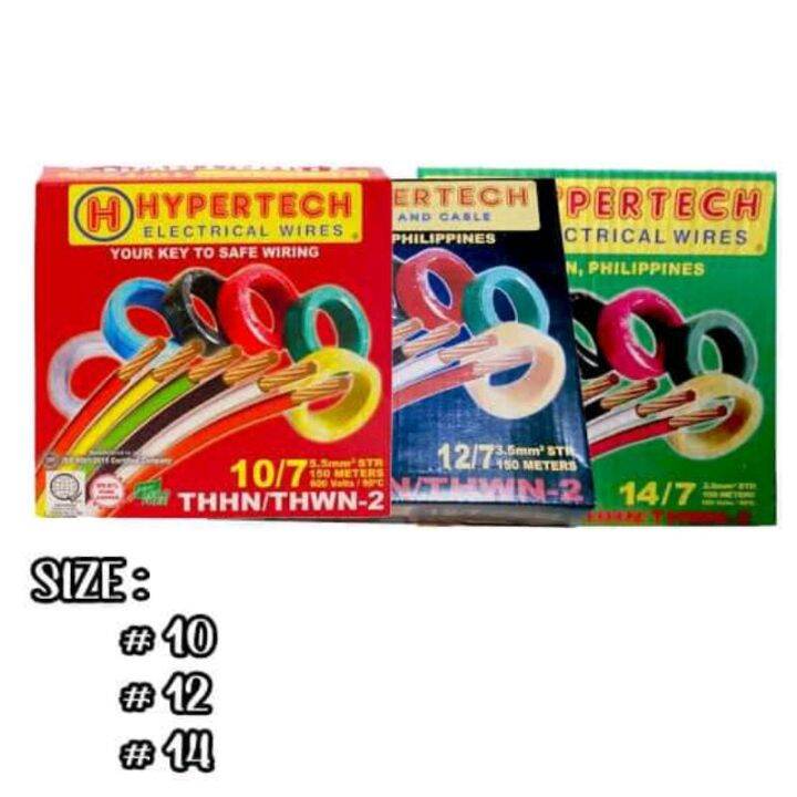 Hypertech thhn stranded electric wire 150m sold per roll : #14/7, #12/7, 10/7,#8/7 | Lazada PH