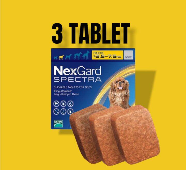 Nexgard Spectra Chewable Tablet 3.5-7.5kg (1Box w/ Sticker) | Lazada PH